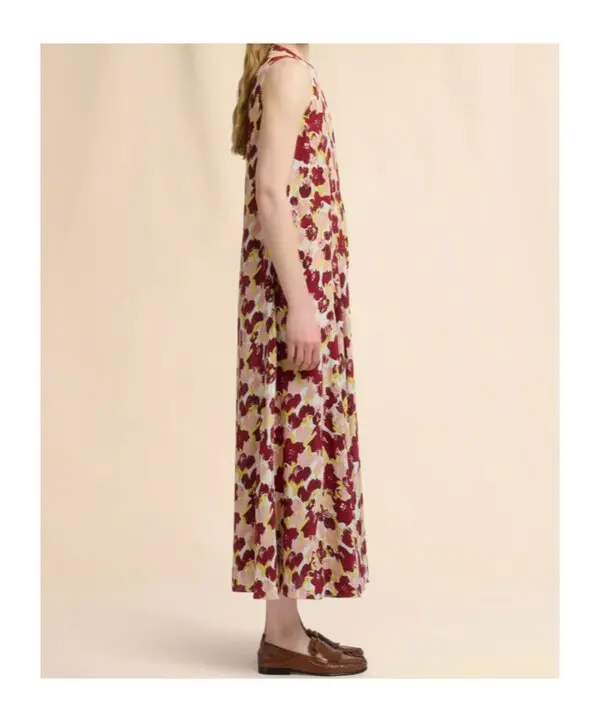 Marni Floral Pleated Sleeveless Maxi Dress