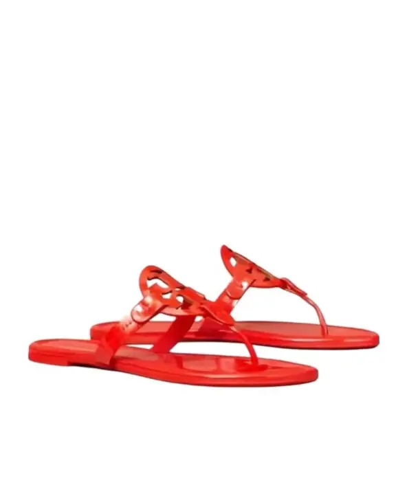 Tory Burch Round Toe Flip Flops - Red