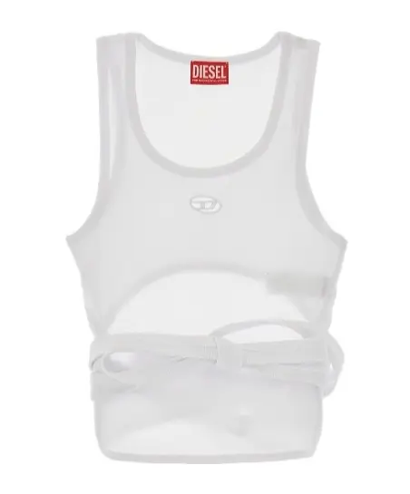 DIESEL® Ribbed Tank Top With Wrap Detail