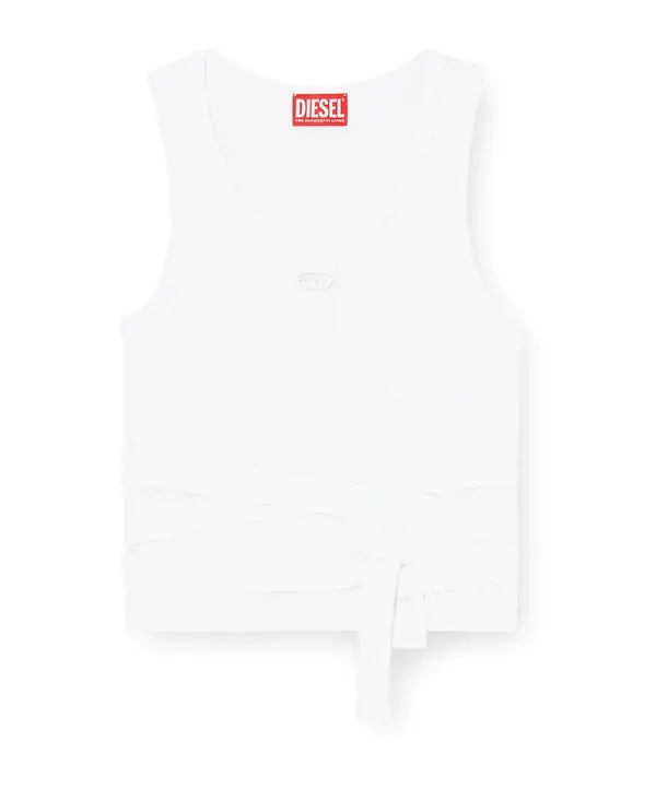 DIESEL® T-anky-tail-s1" Tied Tank Top - White