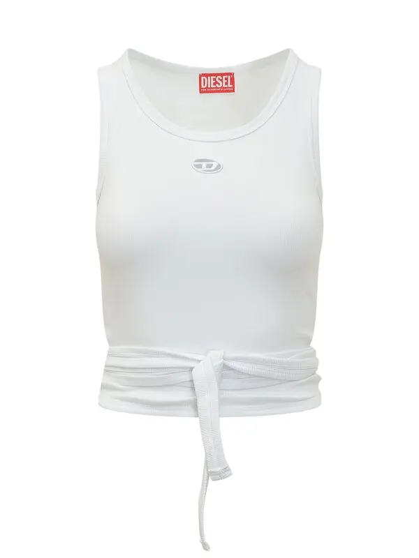 DIESEL® T-anky-tail-s1" Tied Tank Top - White