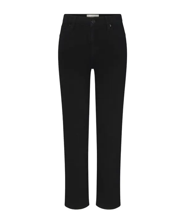 FRAME High-waisted Straight-leg Jeans - Black