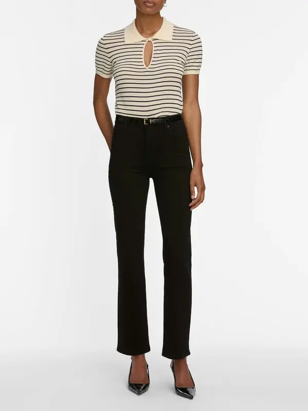 FRAME High-waisted Straight-leg Jeans - Black