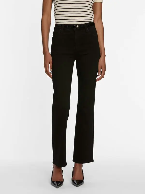 FRAME High-waisted Straight-leg Jeans - Black