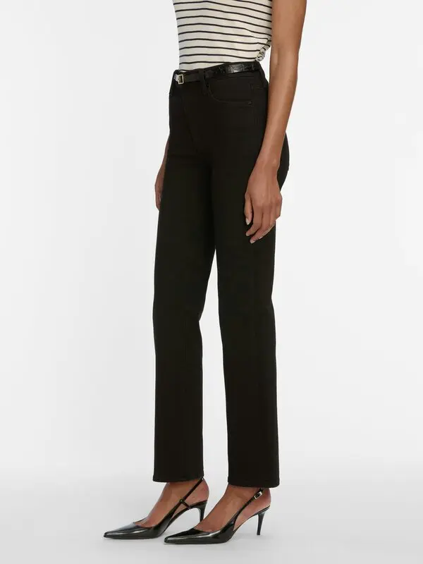 FRAME High-waisted Straight-leg Jeans - Black
