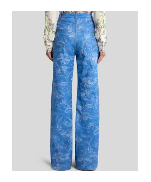 Etro High-rise Wide-leg Floral Jacquard Jeans