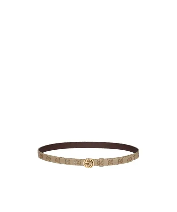Gucci Incrocio Gg Logo Buckle Belt - Sand-colored