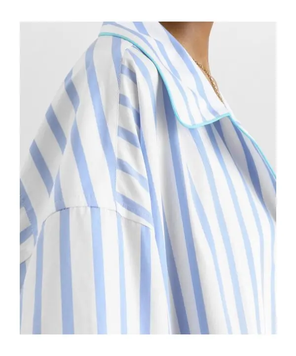 Dolce & Gabbana Striped Poplin Short-sleeve Shirt - Sky-blue