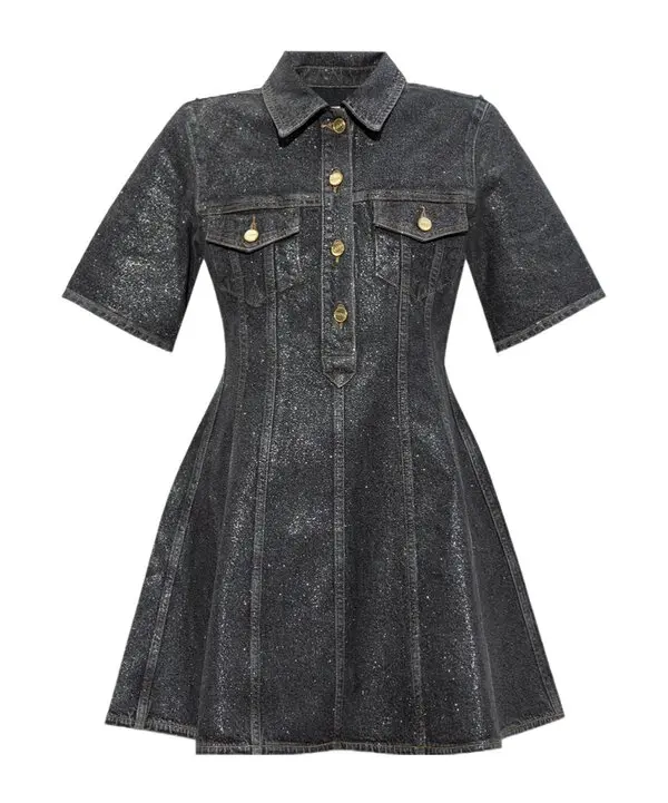 GANNI Flared Denim Mini Dress