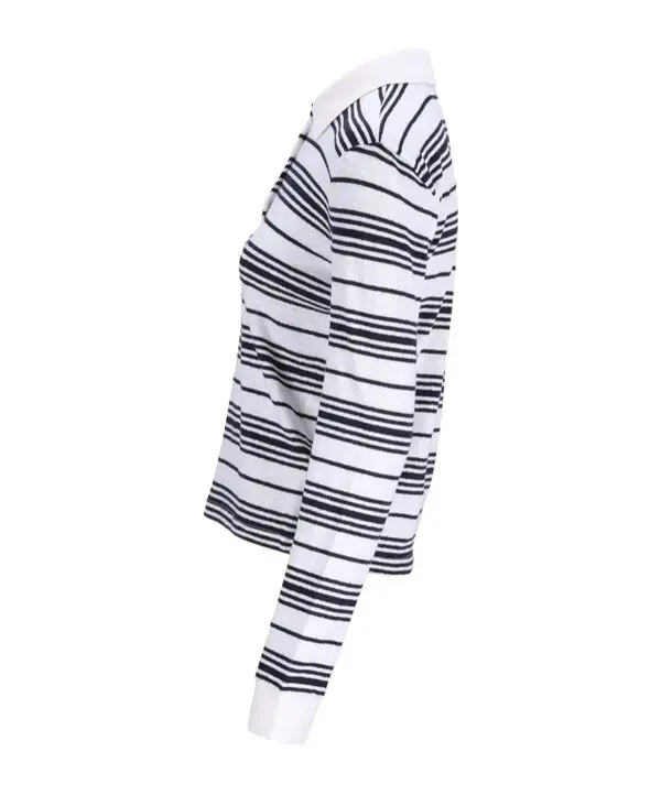 FRAME Long-sleeved Striped Polo Shirt