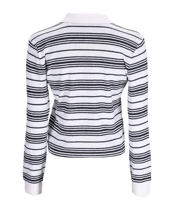 FRAME Long-sleeved Striped Polo Shirt