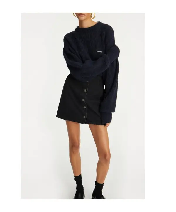 ROTATE BY BIRGER CHRISTENSEN Cuffed-sleeve Crewneck Sweater