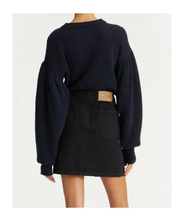 ROTATE BY BIRGER CHRISTENSEN Cuffed-sleeve Crewneck Sweater