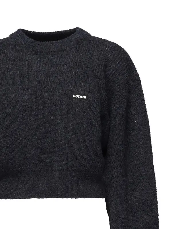 ROTATE BY BIRGER CHRISTENSEN Cuffed-sleeve Crewneck Sweater