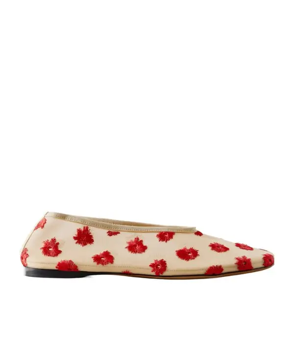 Proenza Schouler Embroidered Mesh Ballet Flats - Multicolor