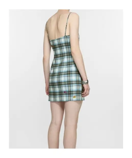 Acne Studios Plaid Spaghetti Strap Mini Dress - Multicolor
