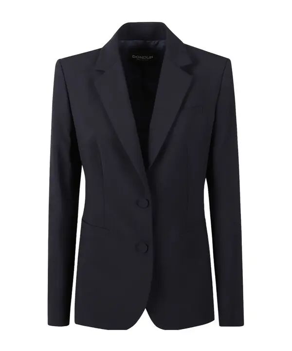 DONDUP Tailored Blazer With Lapel Collar And Patch Pockets - Black