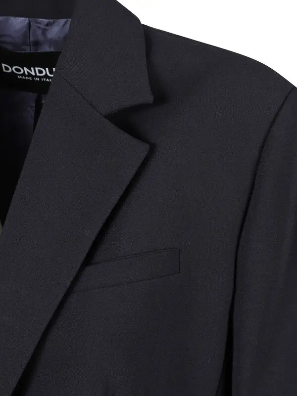 DONDUP Tailored Blazer With Lapel Collar And Patch Pockets - Black