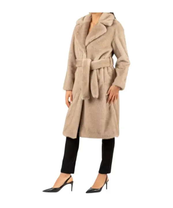 Herno Belted Lapel Collar Coat - Nude