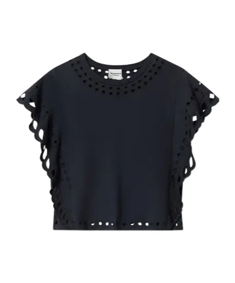 Isabel Marant Étoile Odyle T-shirt With Broderie Anglaise - Black