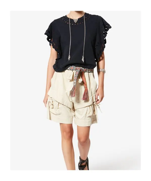 Isabel Marant Étoile Odyle T-shirt With Broderie Anglaise - Black