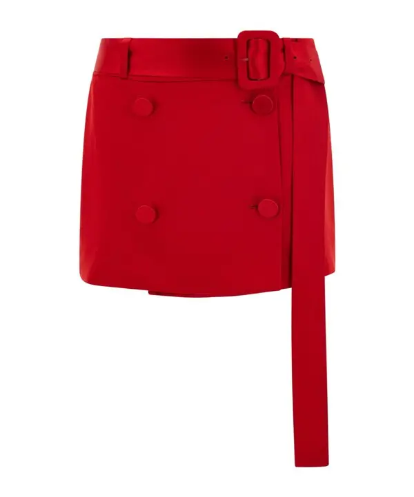 FERRAGAMO Belted Satin Mini Skirt