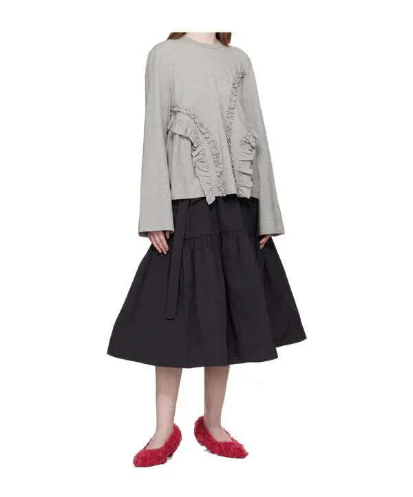 Cecilie Bahnsen Elastic Waist Midi Skirt - Black