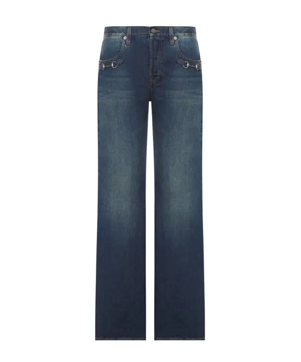 Gucci Horsebit Straight-leg Jeans - Blue