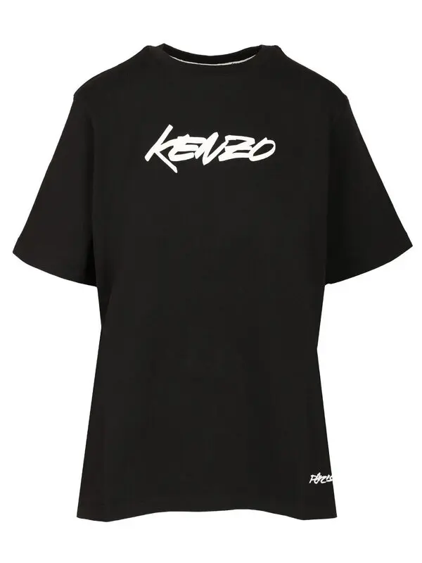 Kenzo Logo Printed Crewneck T-shirt - Black