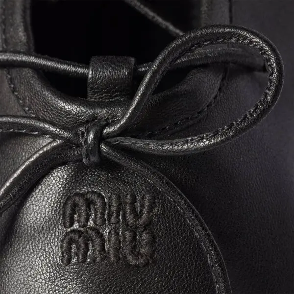 Miu Miu Nappa Leather Ballerinas - Black