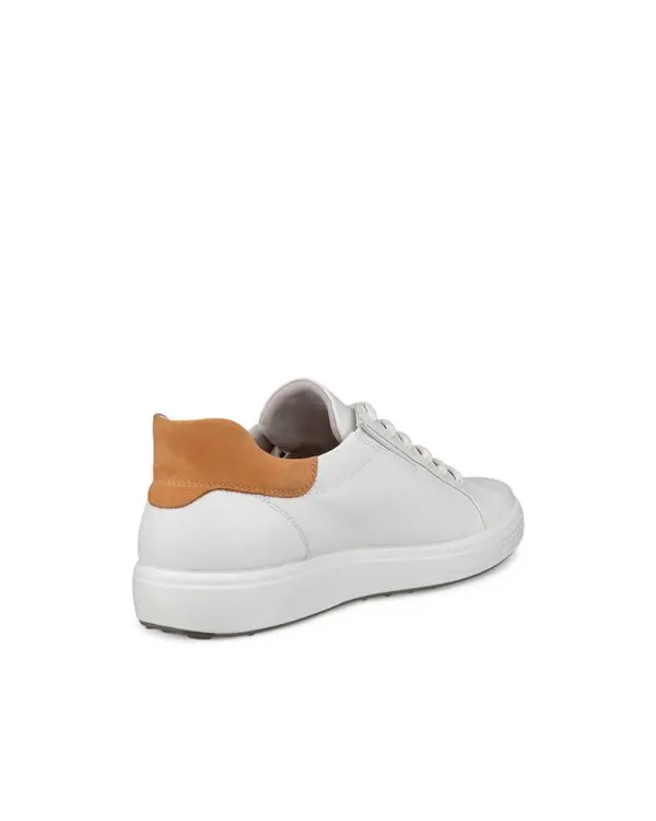 Ecco Soft 7 Lace-up Round Toe Sneakers - White