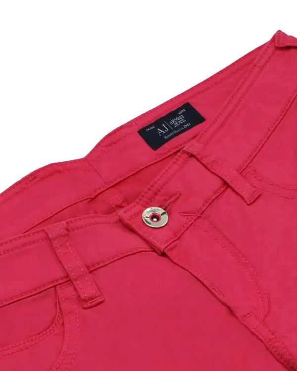 Emporio Armani Rose Red Logo Straight Leg Jeans - Pink
