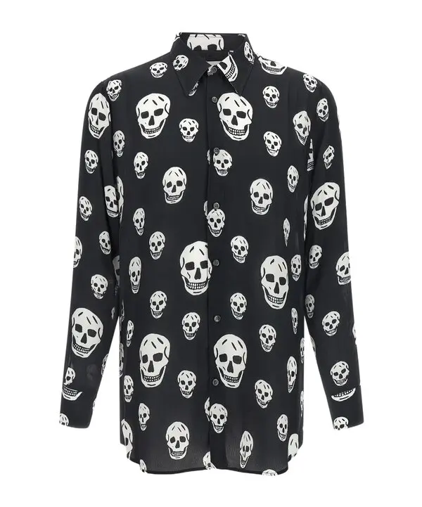 Alexander McQueen Skull Printed Long-sleeved Shirt