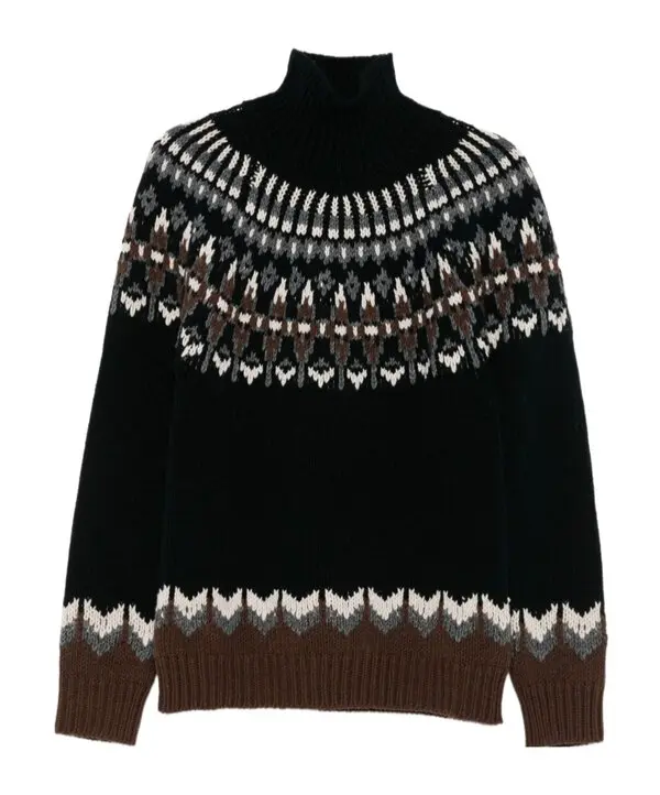 DONDUP Fair Isle Turtleneck Sweater
