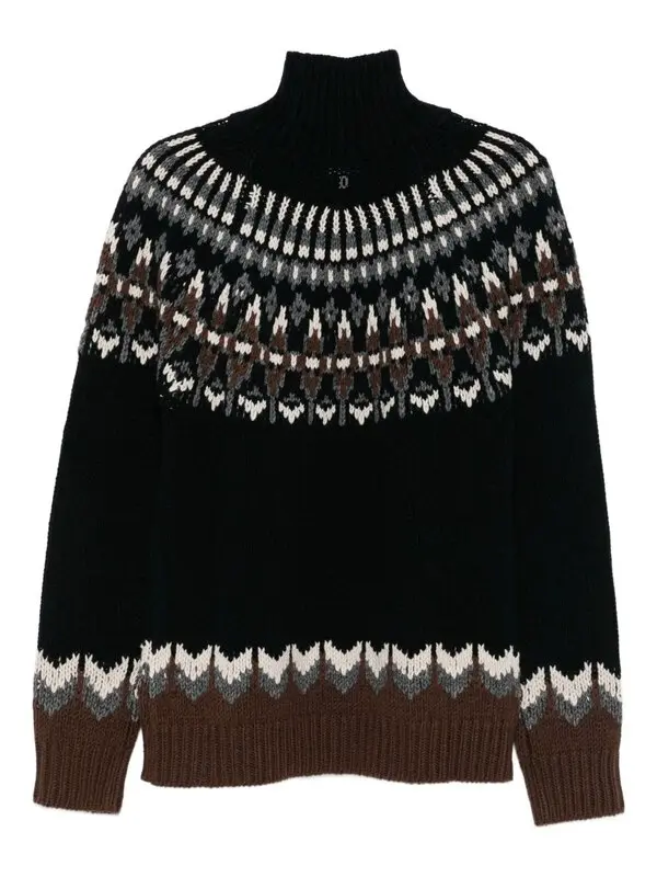 DONDUP Fair Isle Turtleneck Sweater