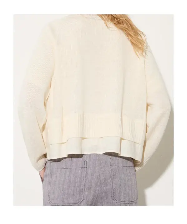 MAXCO. Max&co. Linen Blend Knit Cardigan With V-neck And Patch Pockets