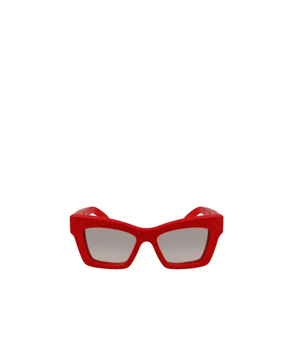 FERRAGAMO Rectangle Embellished Sunglasses - Red