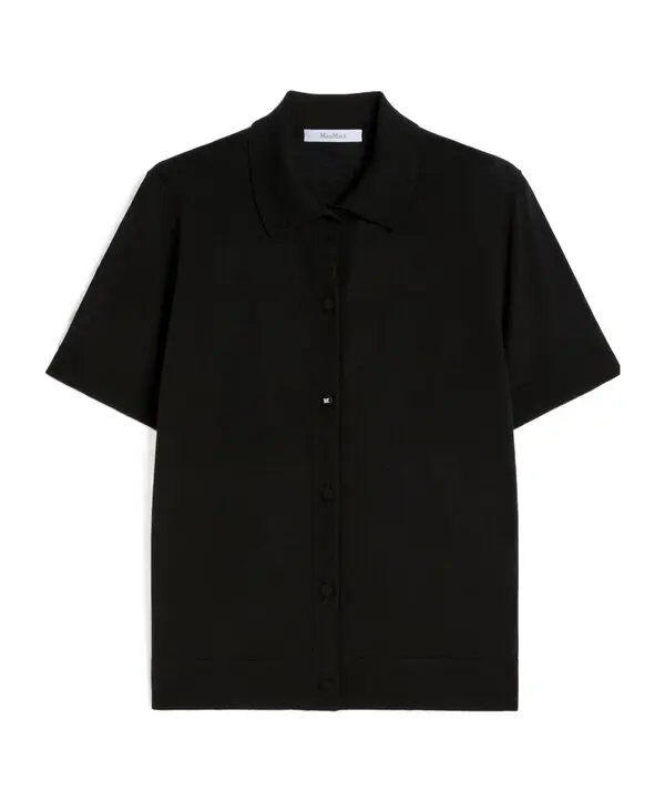 Max Mara Romania Short Sleeve Button-up Cardigan - Black