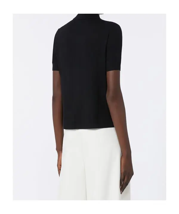 Max Mara Romania Short Sleeve Button-up Cardigan - Black