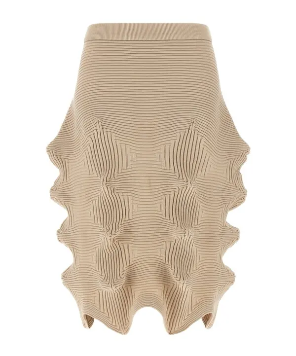 Issey Miyake Linkage Ribbed Knitted Skirt - Nude