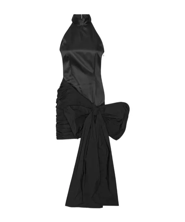 ROTATE BY BIRGER CHRISTENSEN Halterneck Bow Detail Mini Dress