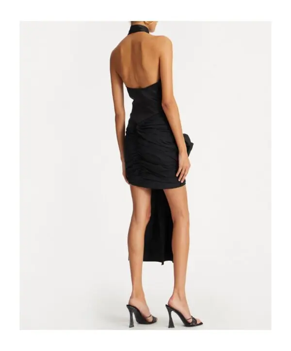 ROTATE BY BIRGER CHRISTENSEN Halterneck Bow Detail Mini Dress
