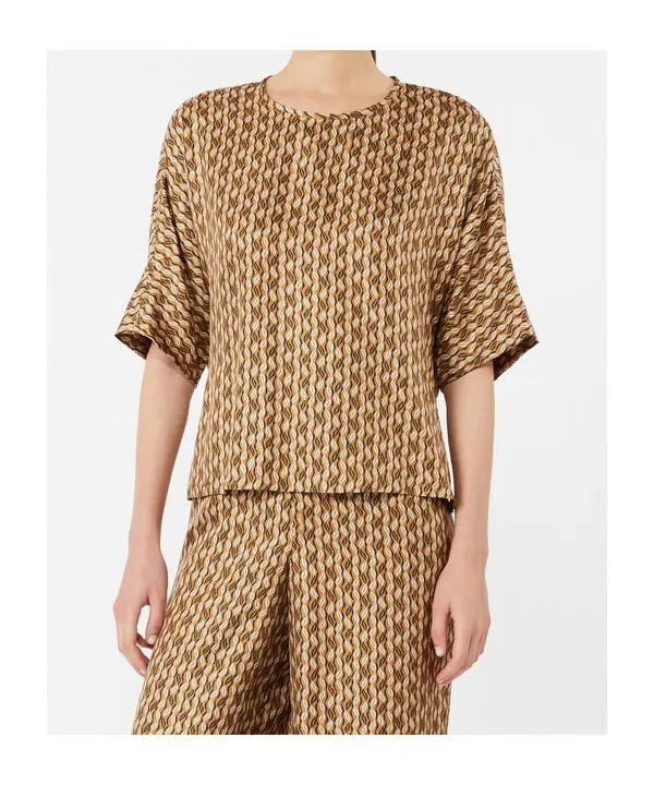 Max Mara Printed Short Sleeve Blouse