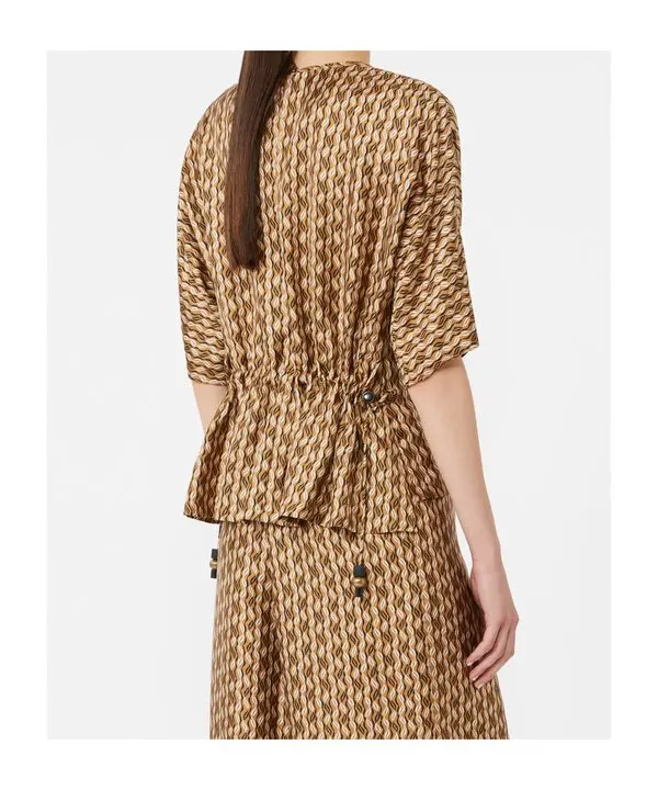 Max Mara Printed Short Sleeve Blouse