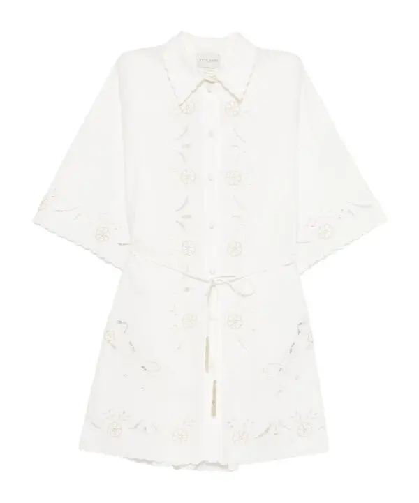 FORTE_FORTE Floral Embroidered Dress - White