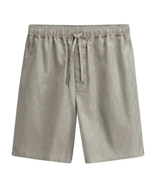 Dior Monogrammed Twill Shorts - Grey