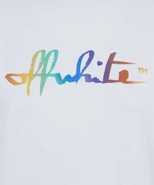 Off-White Rainbow Script Logo Print T-shirt - White