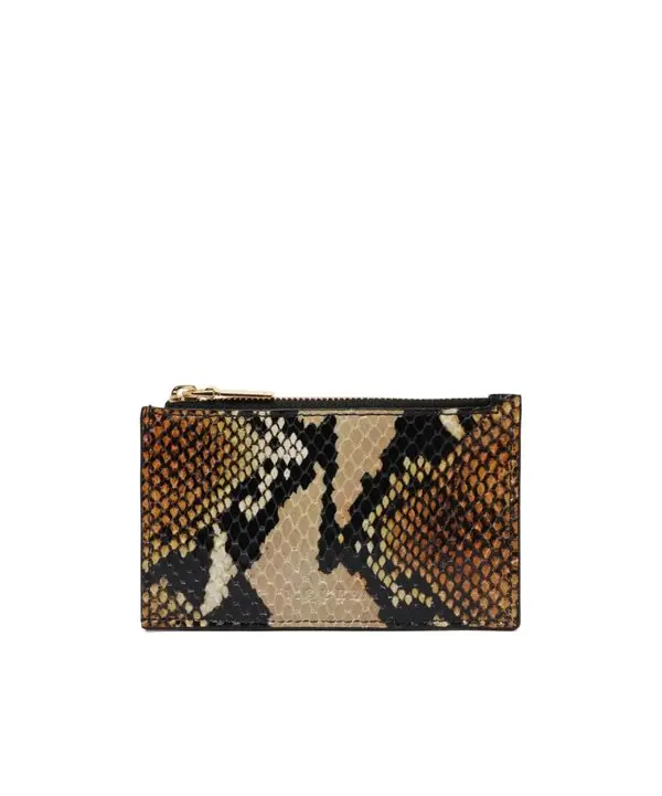 Alexander McQueen Printed Zipped Card Holder - Black