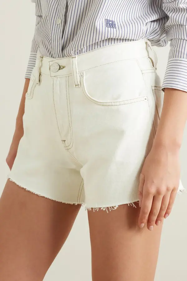 FRAME Le Super High Ripped Denim Shorts