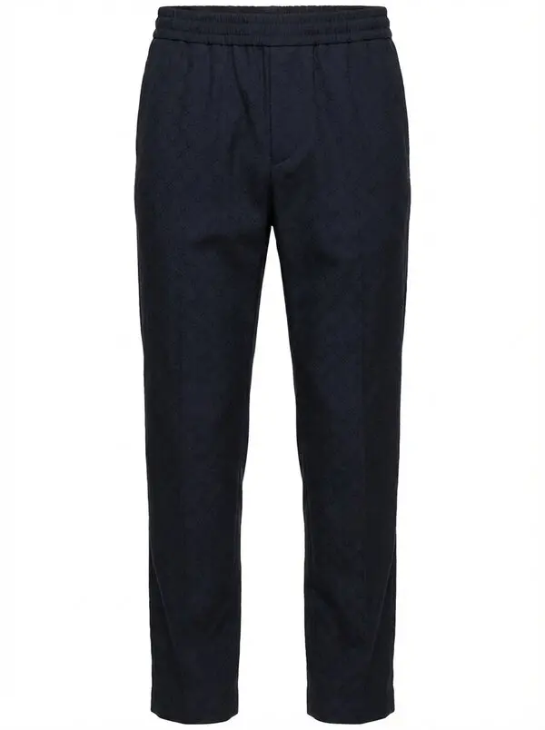 Gucci Gg Cotton Gabardine Trousers - Dark Blue